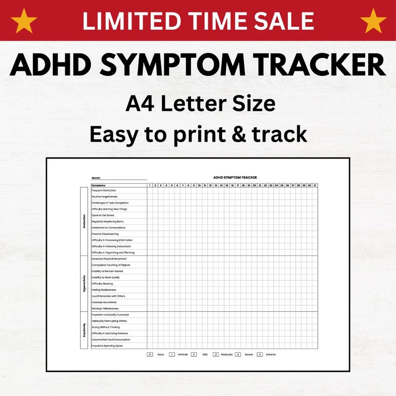 ADHD Tracker PDF Print Printable Adhd Symptoms Tracker Adhd Management ...