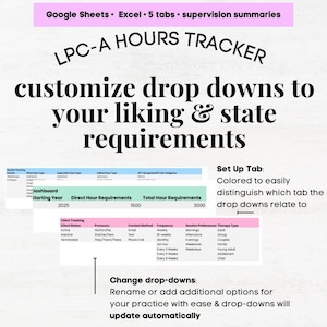 LPC Hours Tracker, LPC Hour Log, Licensure Tracking, Clinical Hours ...