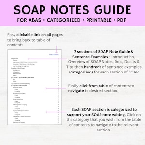ABA SOAP Note Sentences PDF, Aba Progress Note, Aba Session Note, Rbt ...