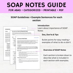 ABA SOAP Note Sentences PDF, Aba Progress Note, Aba Session Note, Rbt ...