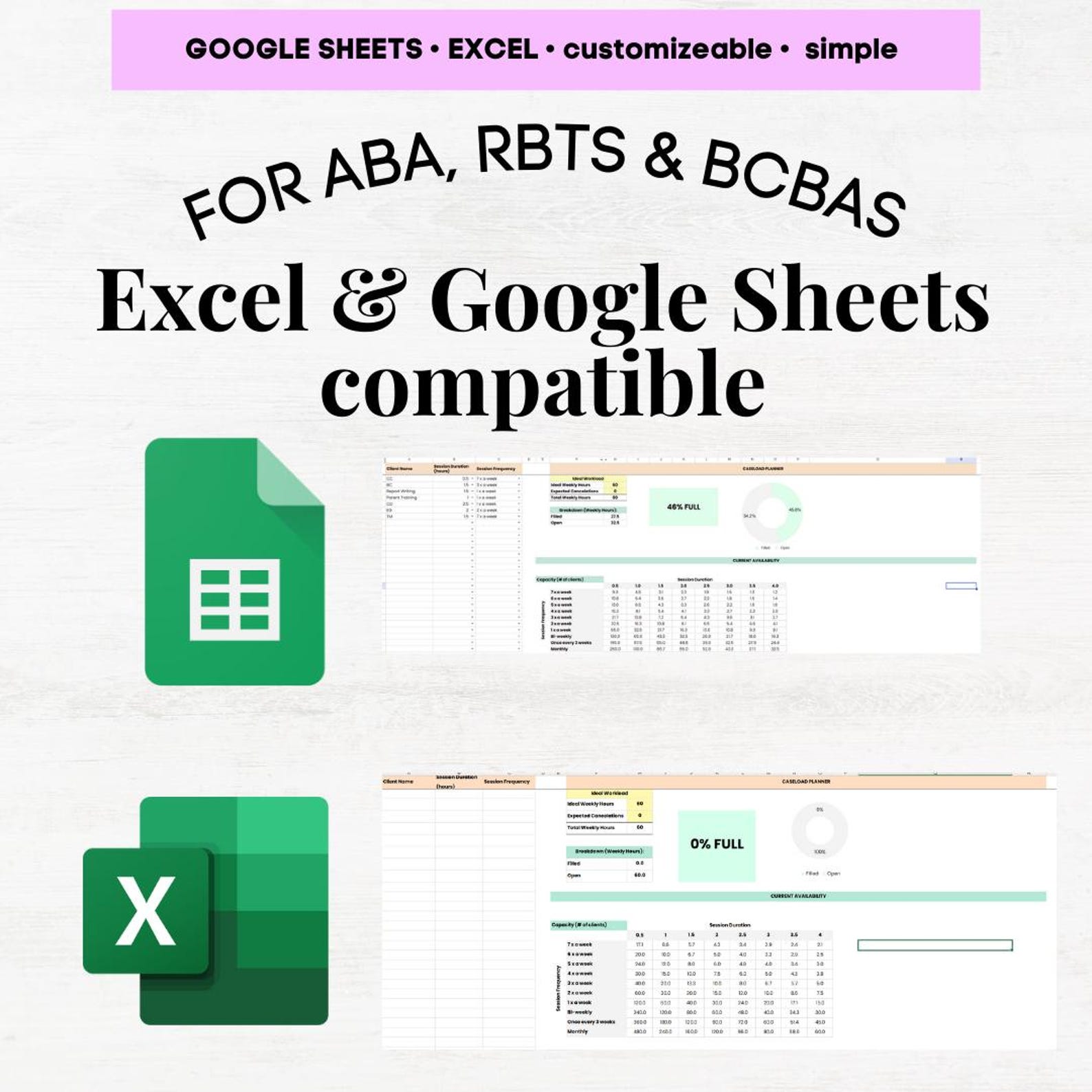 BCBA Caseload Tracker, Caseload Manager ABA, Caseload Planner, Bcba ...