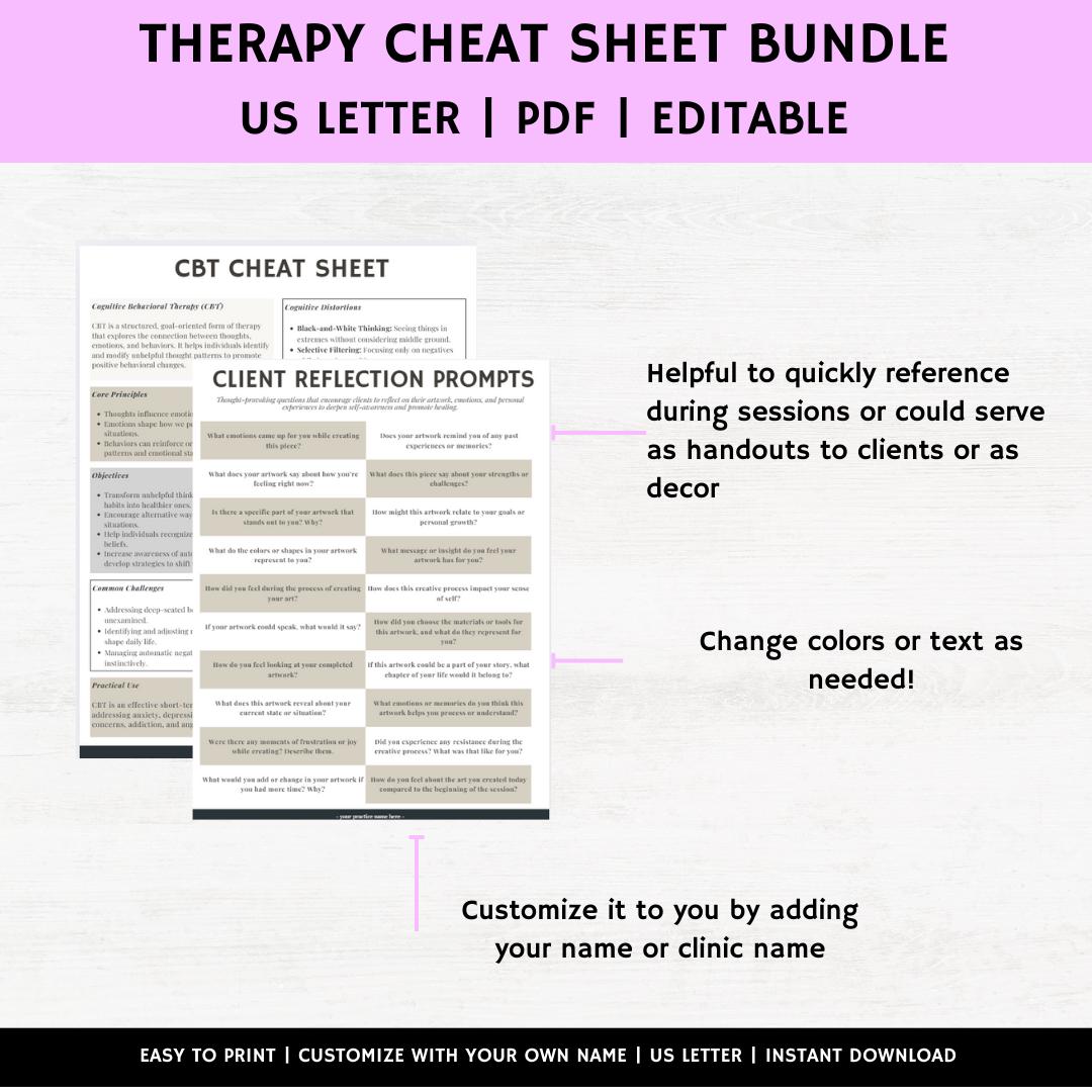 Therapist Cheat Sheets, Cheat Sheet Therapy, Therapist Cheat Sheet ...