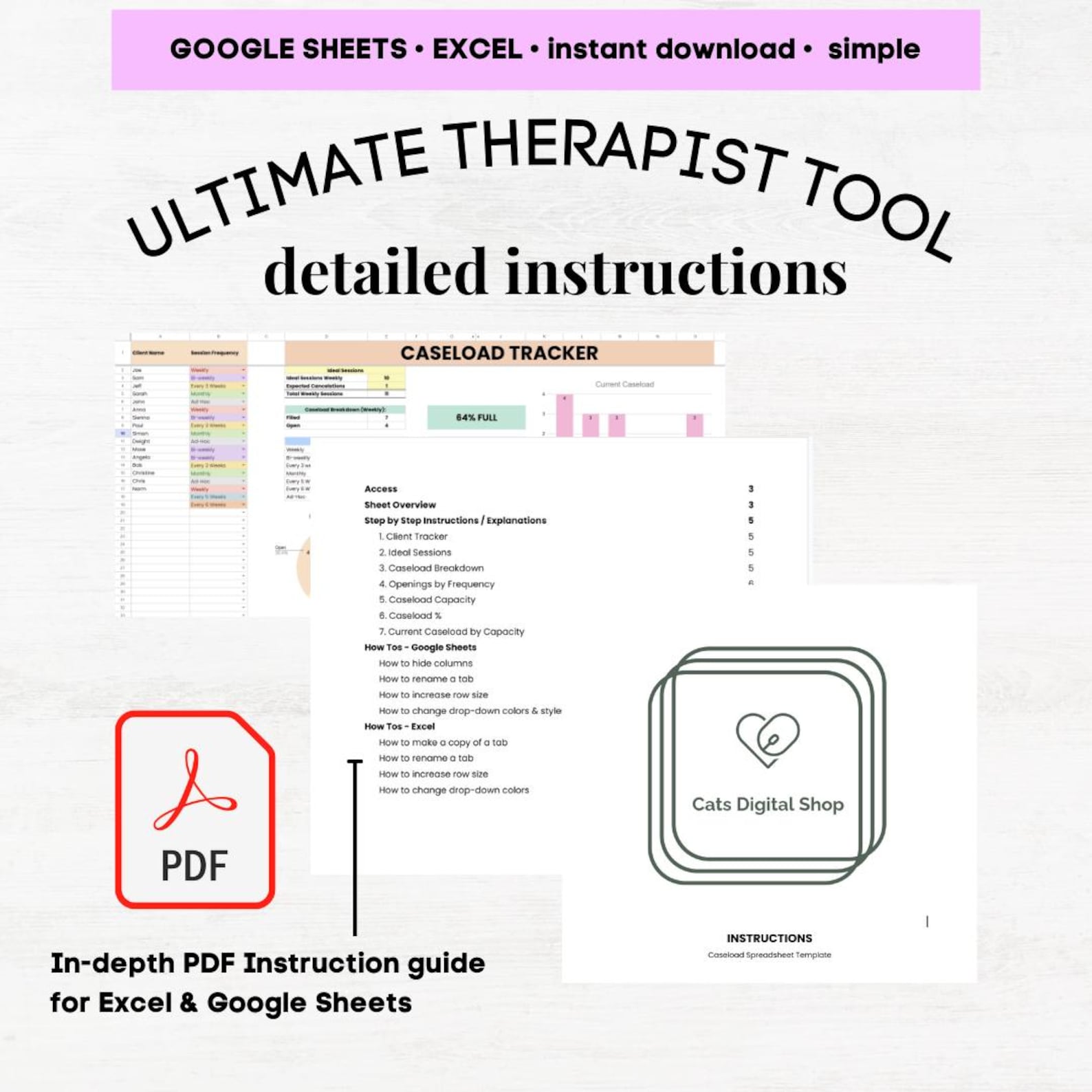 Therapist Caseload Tracker, Therapy Client Tracker, Caseload Organizer ...