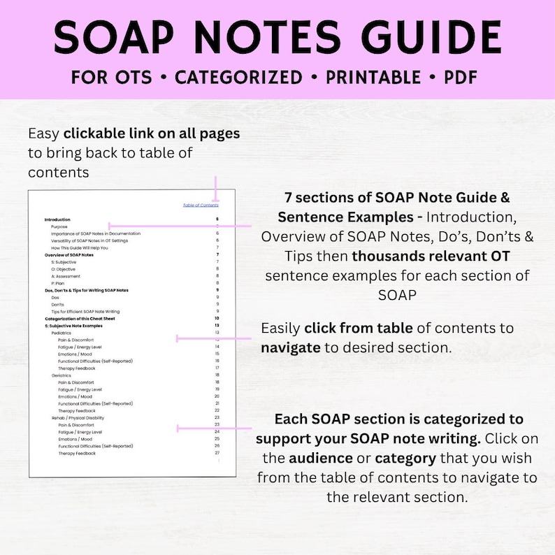 OT Soap Note Cheat Sheet PDF, Occupational Therapy SOAP Note Example Ot Soap Progress Note Soap ...