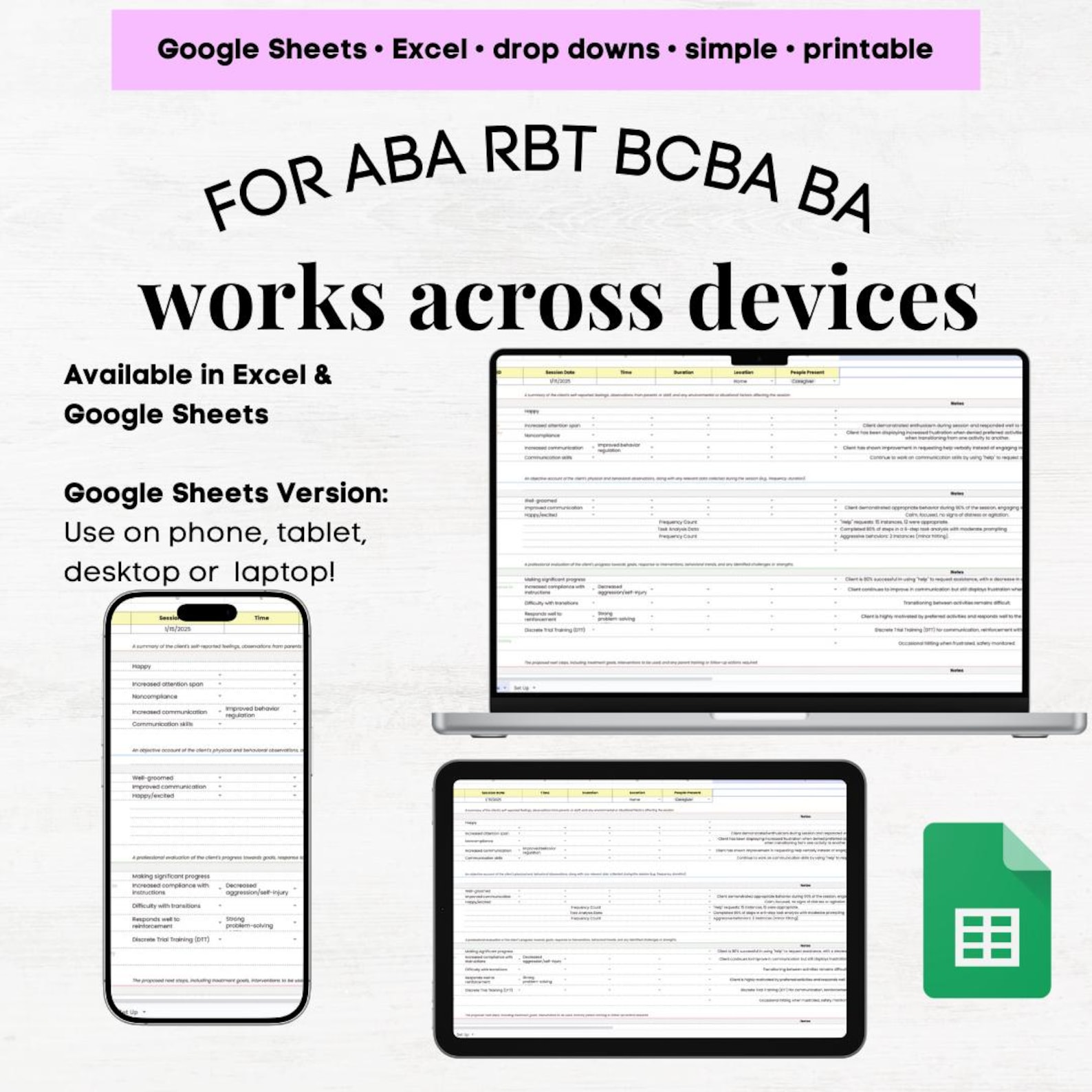 ABA SOAP Note Template, Aba Progress Note Template, Aba Session Note ...