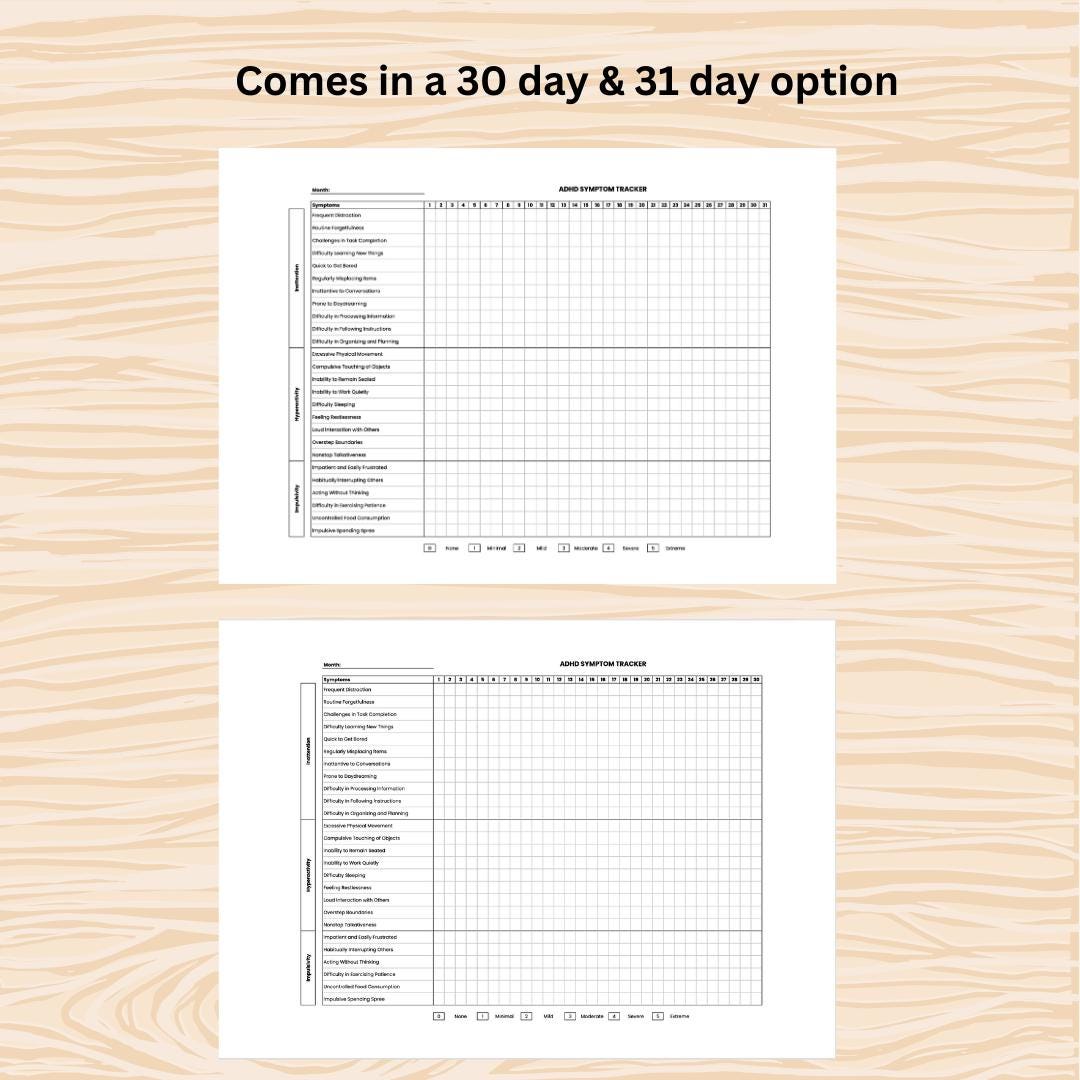 ADHD Tracker PDF Print Printable Adhd Symptoms Tracker Adhd Management ...