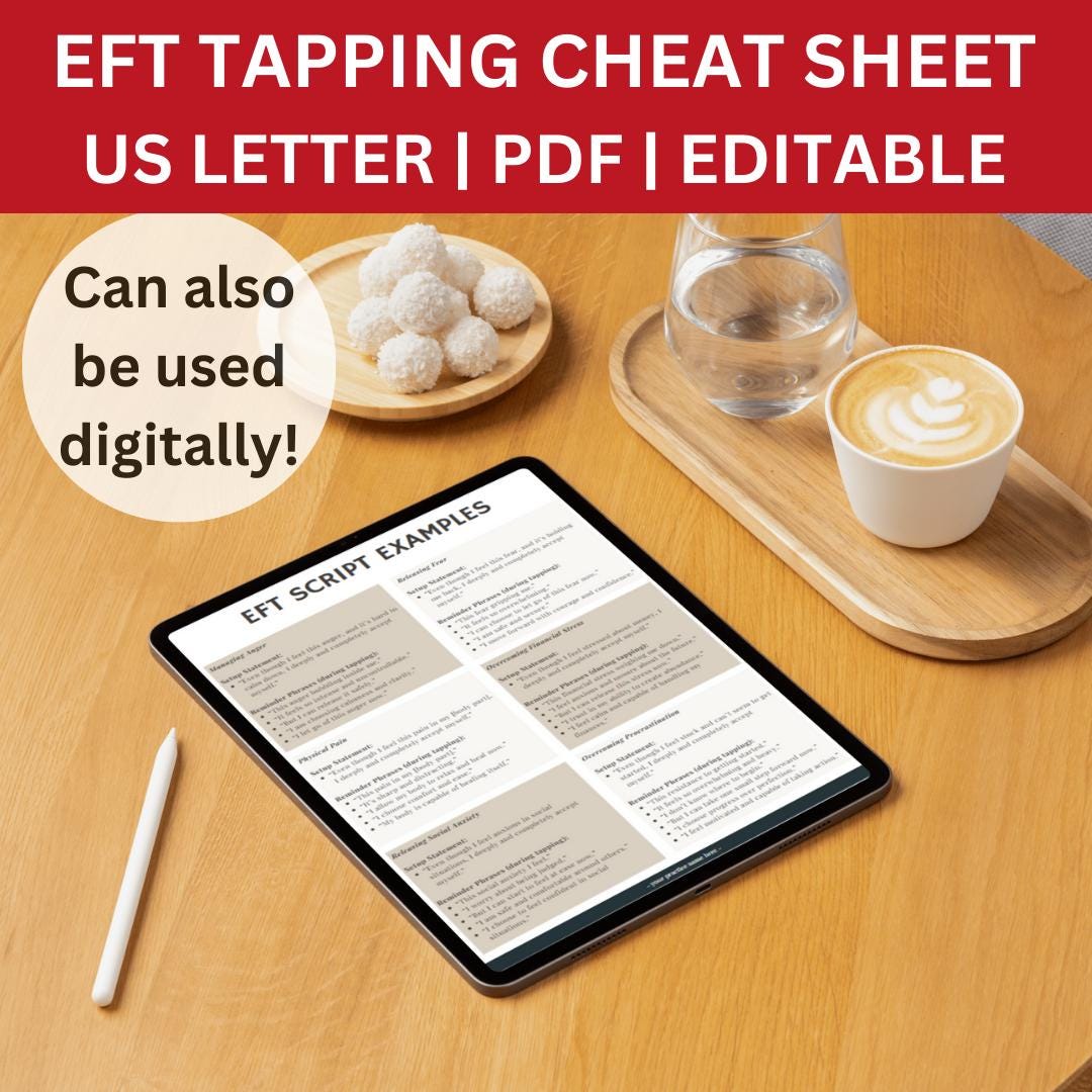 Emotional Freedom Technique Cheat Sheet, EFT Cheat Sheet, Tapping ...