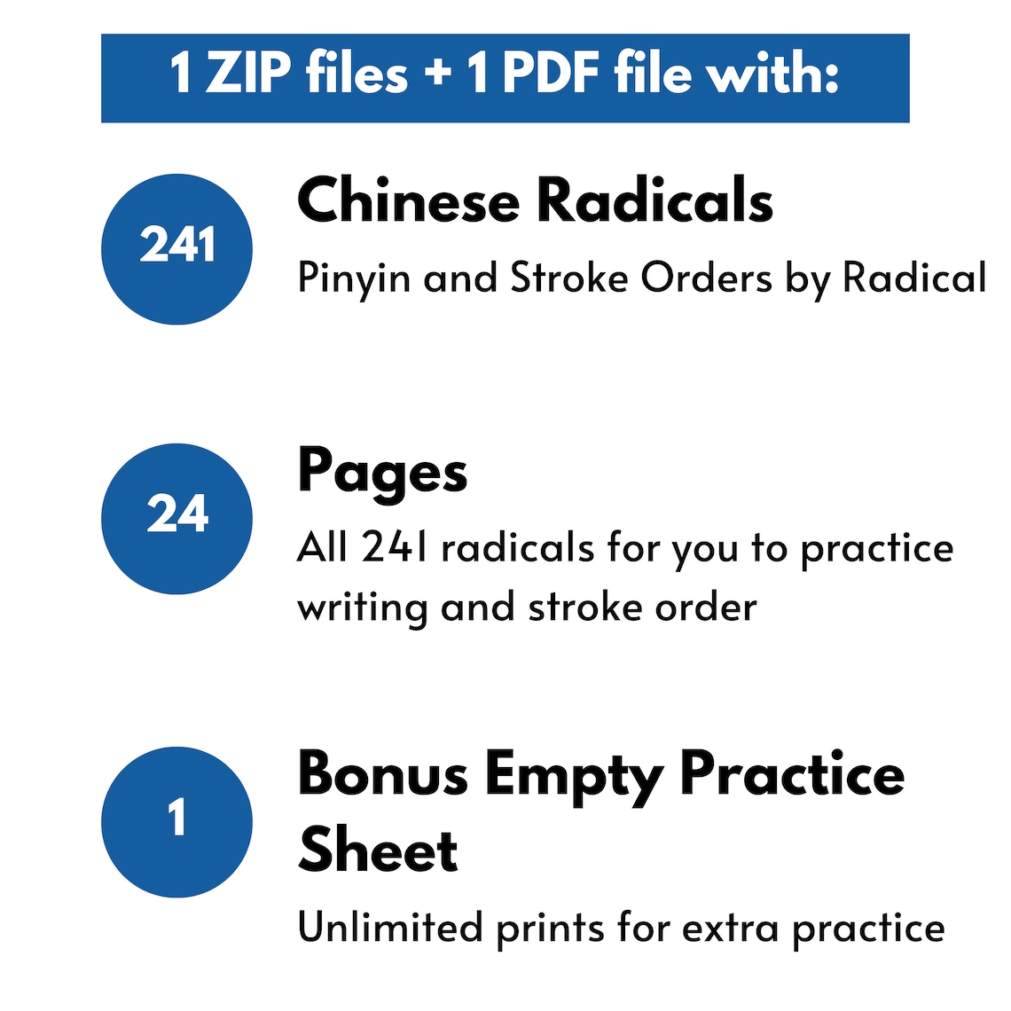 214 Chinese Radicals Worksheet PDF, Chinese Radicals List, Chinese ...