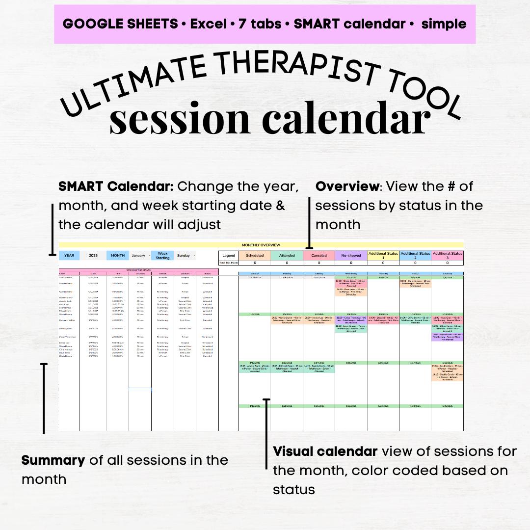 Therapist Bookkeeping, Client Tracker Therapy, Therapist Tracking ...