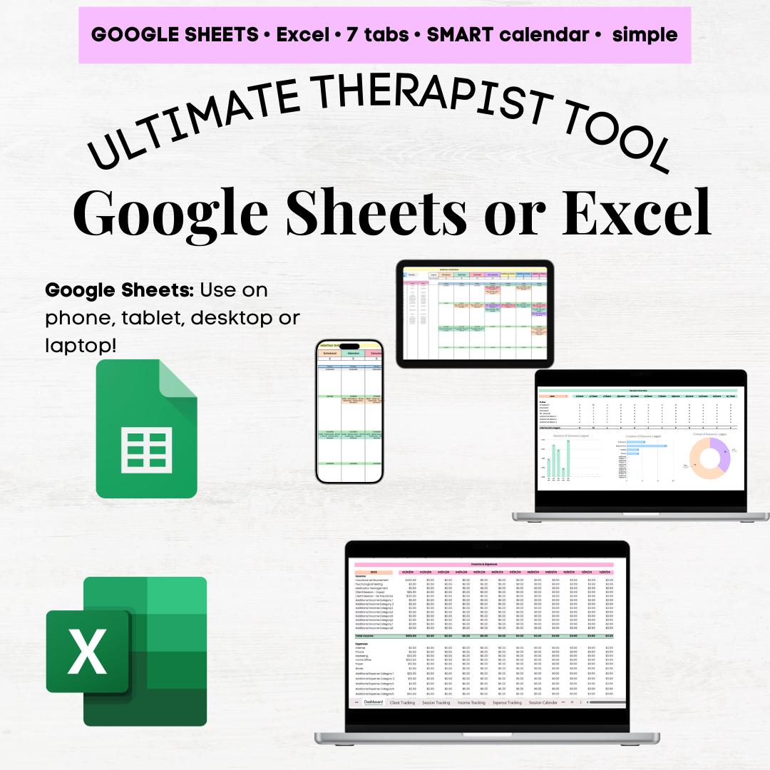 Therapist Bookkeeping, Client Tracker Therapy, Therapist Tracking ...