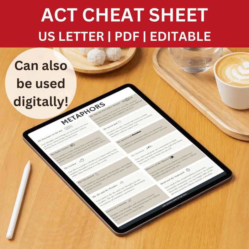 Acceptance Commitment Therapy Cheat Sheet, ACT Worksheets, Act ...