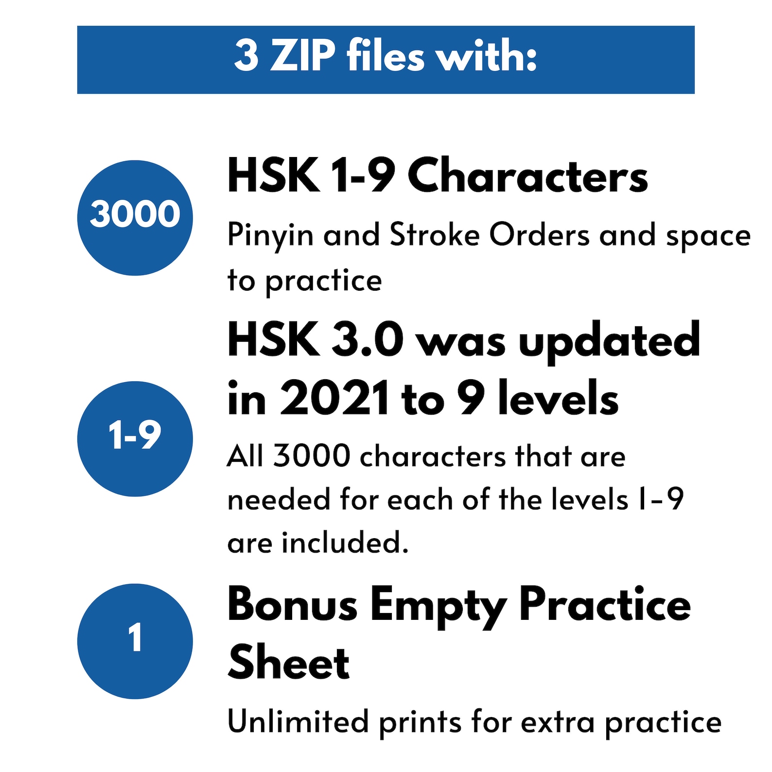 HSK 1-9 Bundle, HSK Writing Practice, Hsk Writing Worksheet, Hsk ...