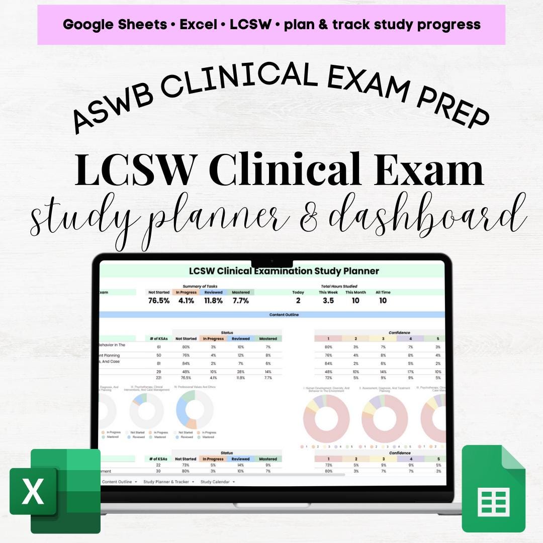 LCSW ASWB Clinical Exam Planner, Aswb Exam, School Lcsw, Lcsw License ...