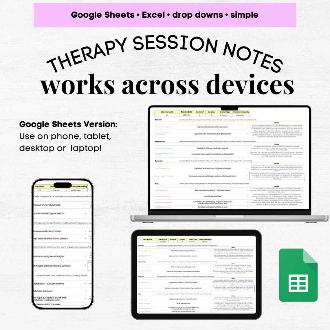 BIRP Therapy Progress Notes Template, Therapy Session Notes Template ...