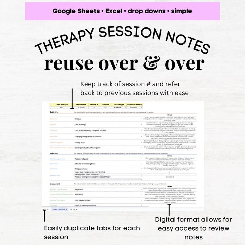 SOAP Notes Therapy Template, SOAP Notes, SOAP Therapy Note, Soap Note ...