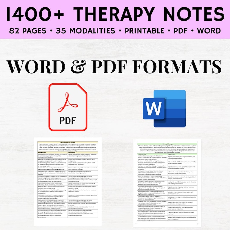 Therapy Progress Notes Bundle, Therapy Notes Cheat Sheets, Therapy Note ...