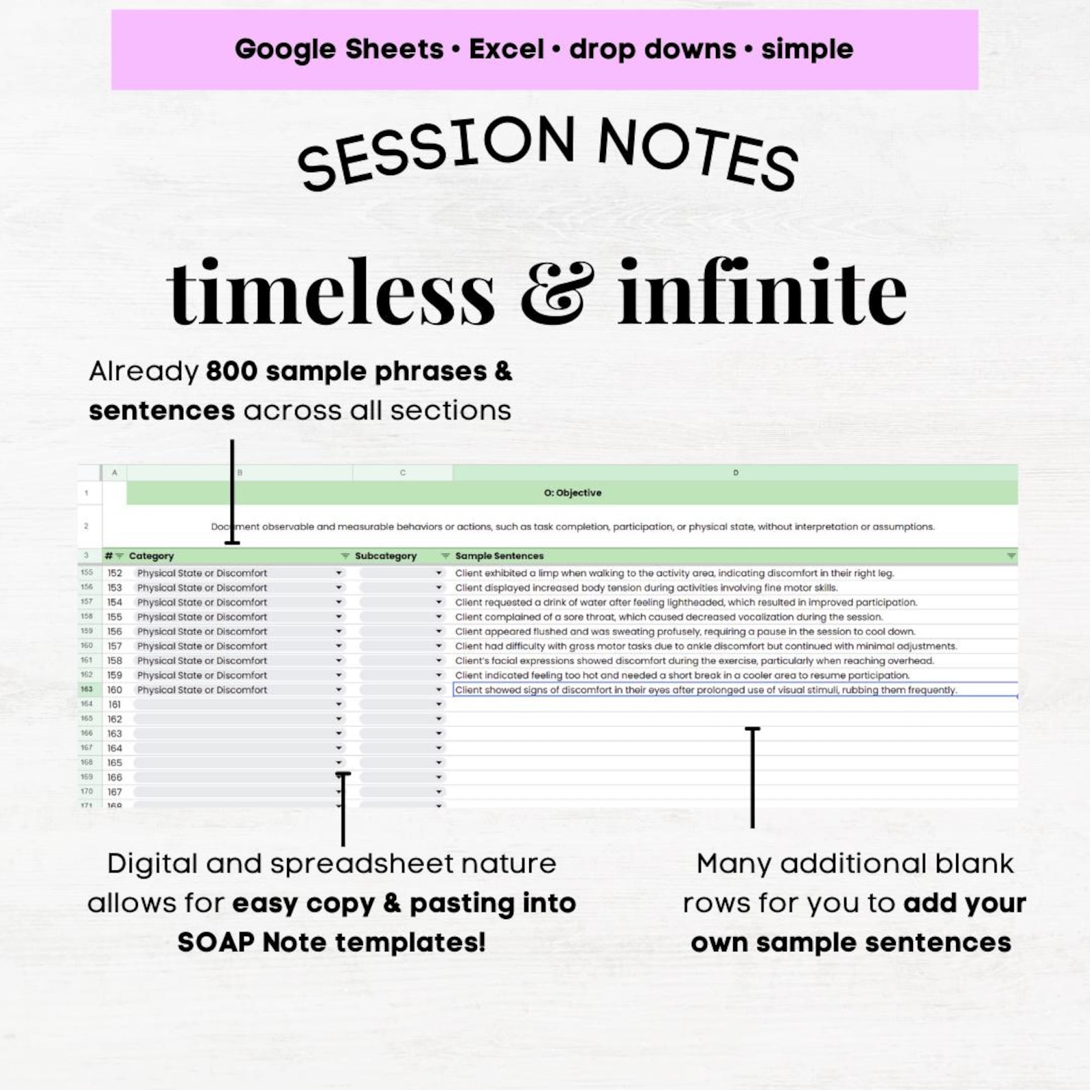 ABA SOAP Note Sentences, Aba Progress Note, Aba Session Note, Rbt ...