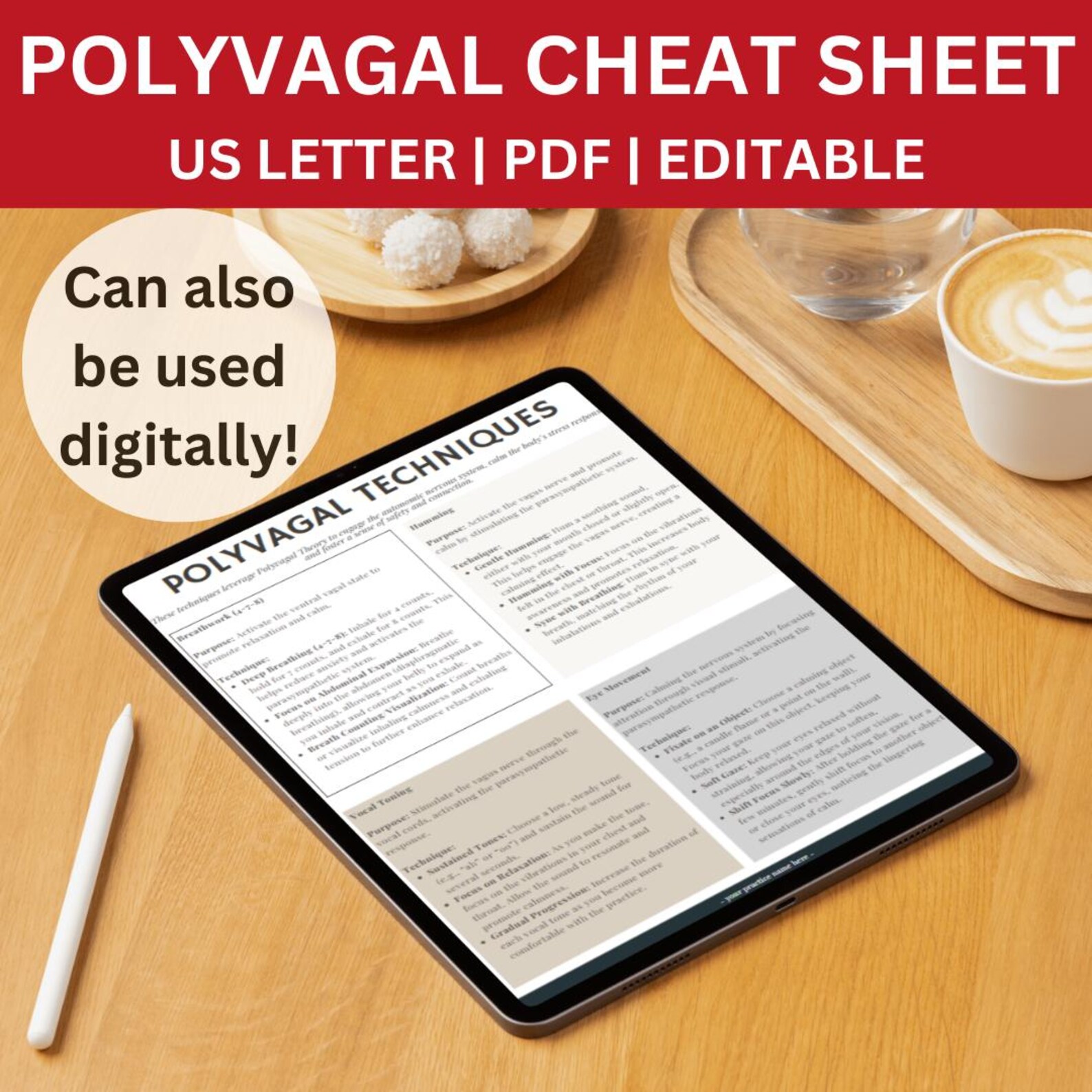 Polyvagal Therapy Cheat Sheet, Polyvagal Ladder, Nervous System ...