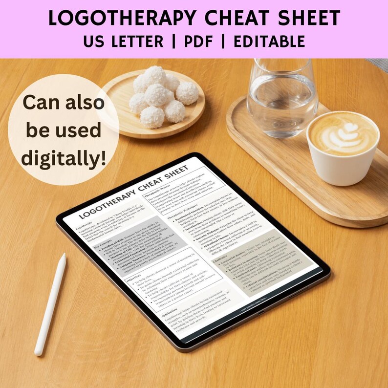 Logotherapy Cheat Sheet, Logo Therapy, Therapy Resources Printable, Therapy Pdf Resource ...