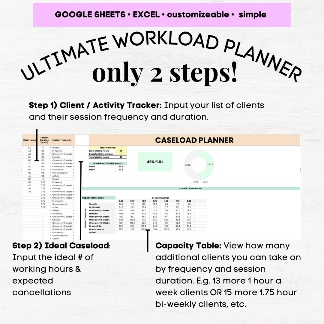 Therapy Caseload Tracker, Caseload Planner, Caseload Tracker, Caseload ...