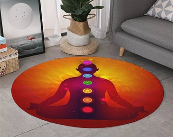 Round Rug Chakra Rug Round Chakra Rug Chakras Mat Chakra Meditation ...