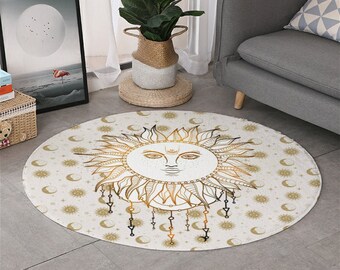 Large Round Sun Rug - Etsy