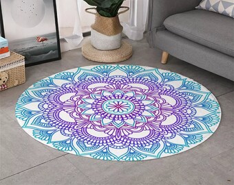Blue Mandala Rug - Etsy