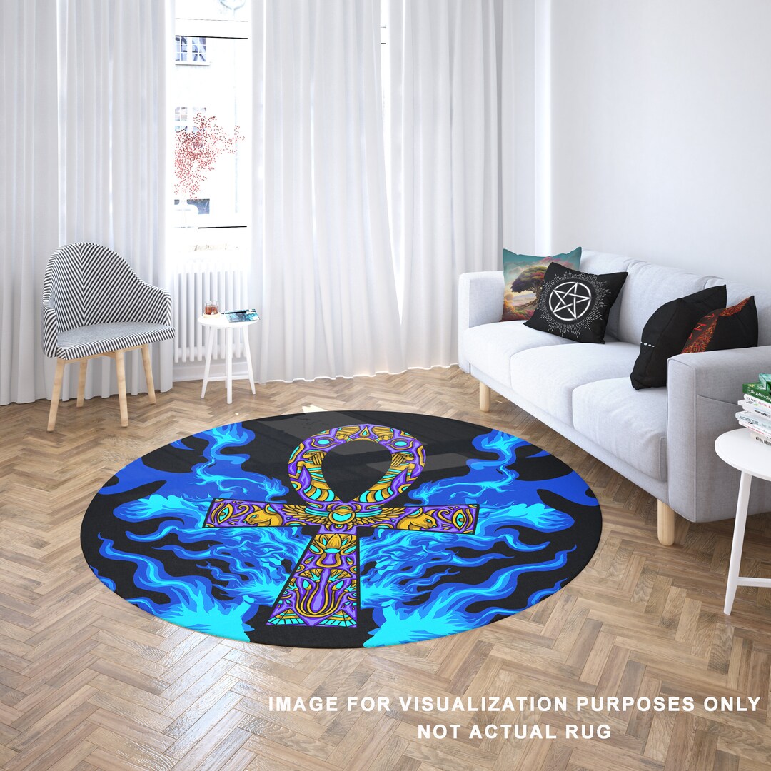 Ankh Round Area Rug - Etsy