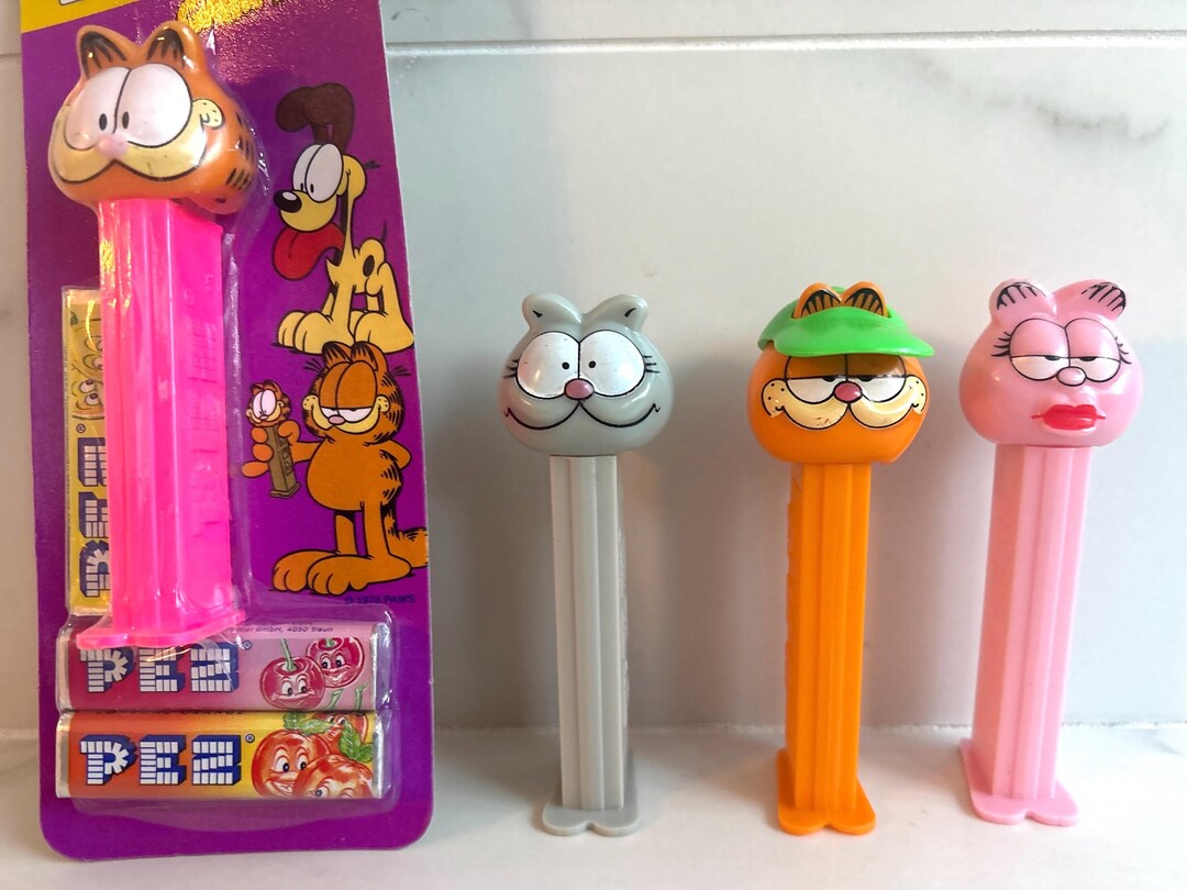 Garfield, Nermal, Arlene, Garfield With Hat Pez From 1990s - Etsy
