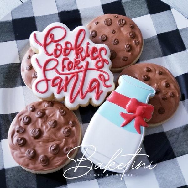 Santa Milk and Cookies Set - Etsy