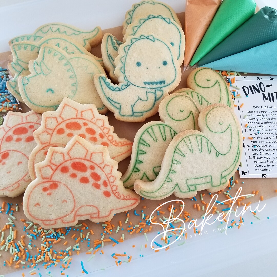 Dinosaur DIY Cookie Kit Decorate Your Own Cookies Dino-mite Dino Theme ...