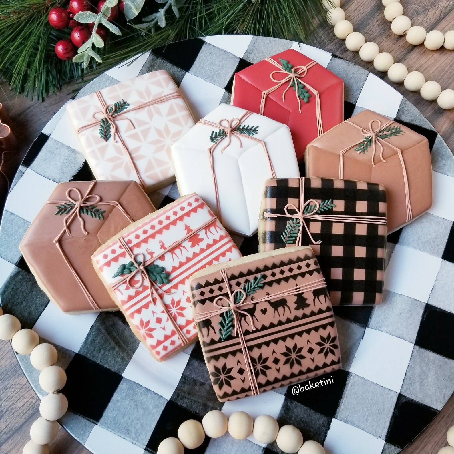 Little Present Cookies One Dozen Christmas Cookies Rustic Farmhouse ...