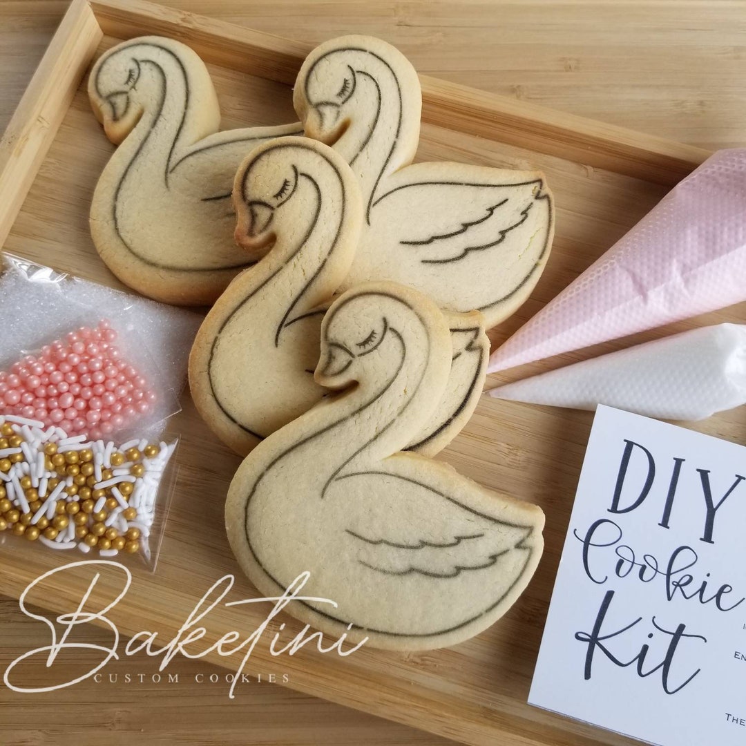Swan DIY Cookie Kit Decorate Your Own Cookies Swan - Etsy