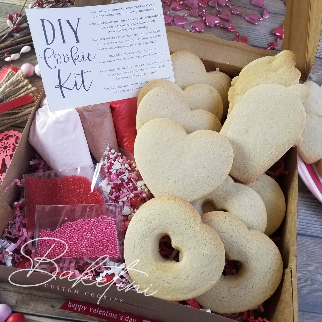 Valentine's DIY Cookie Kit Decorate Your Own Cookies Hearts Latte ...
