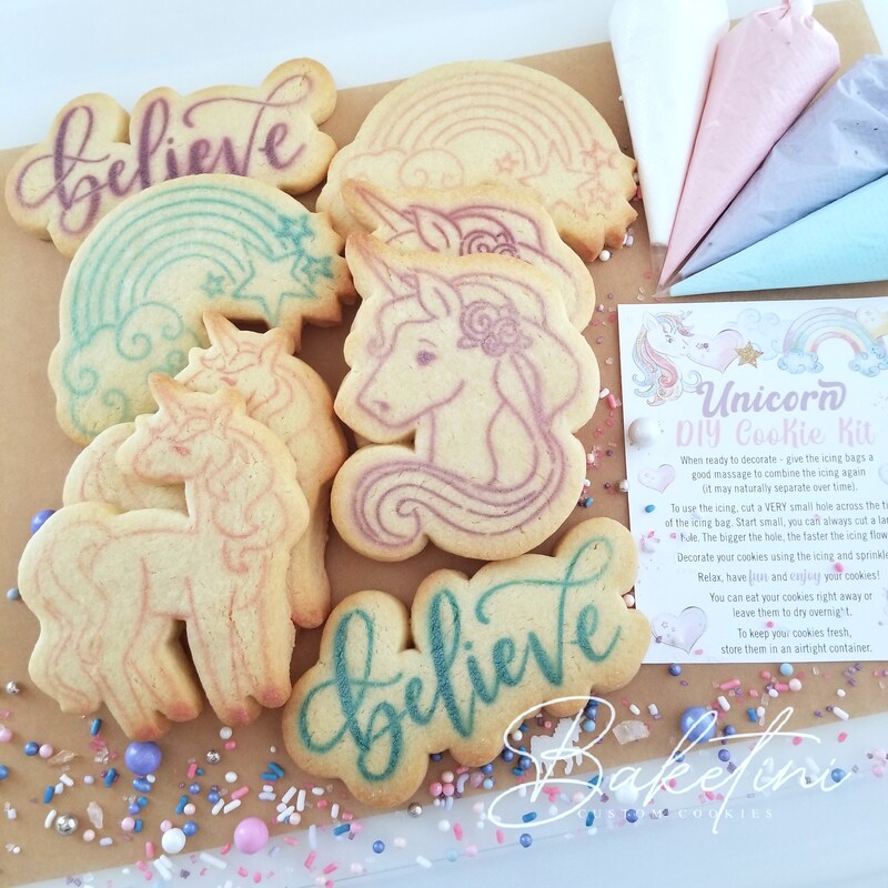 Unicorn Birthday Cookies - Etsy