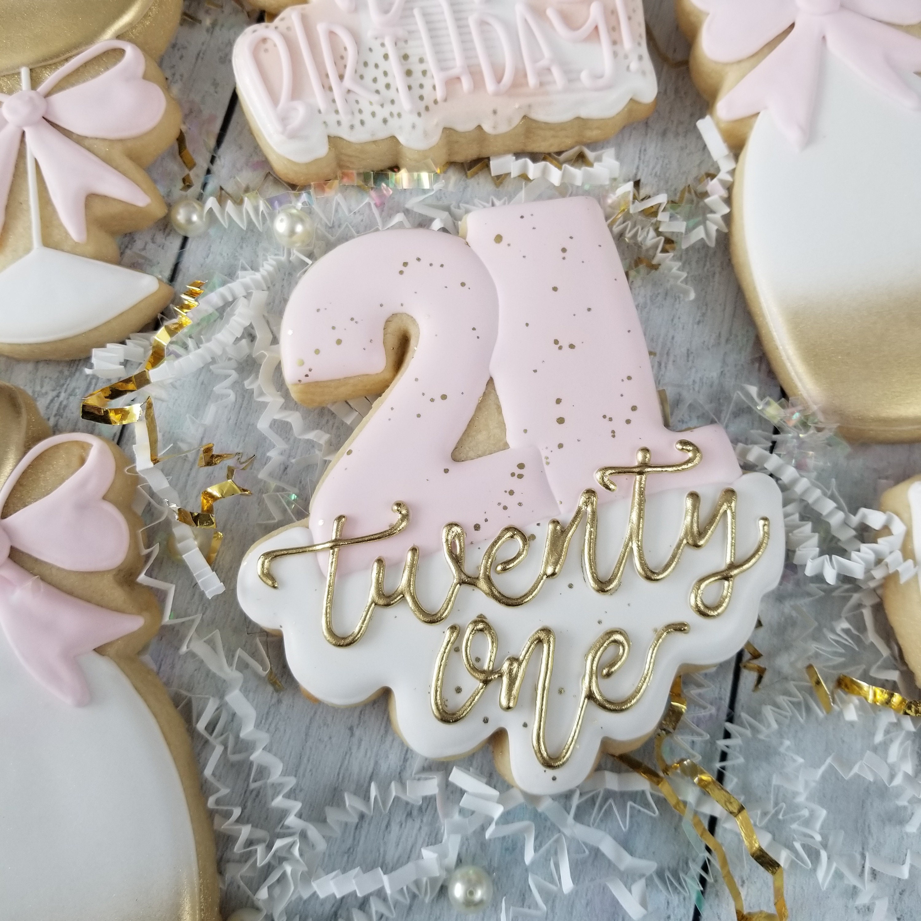 21st Birthday Cookie Gift Box Champagne Birthday Cookies | Etsy