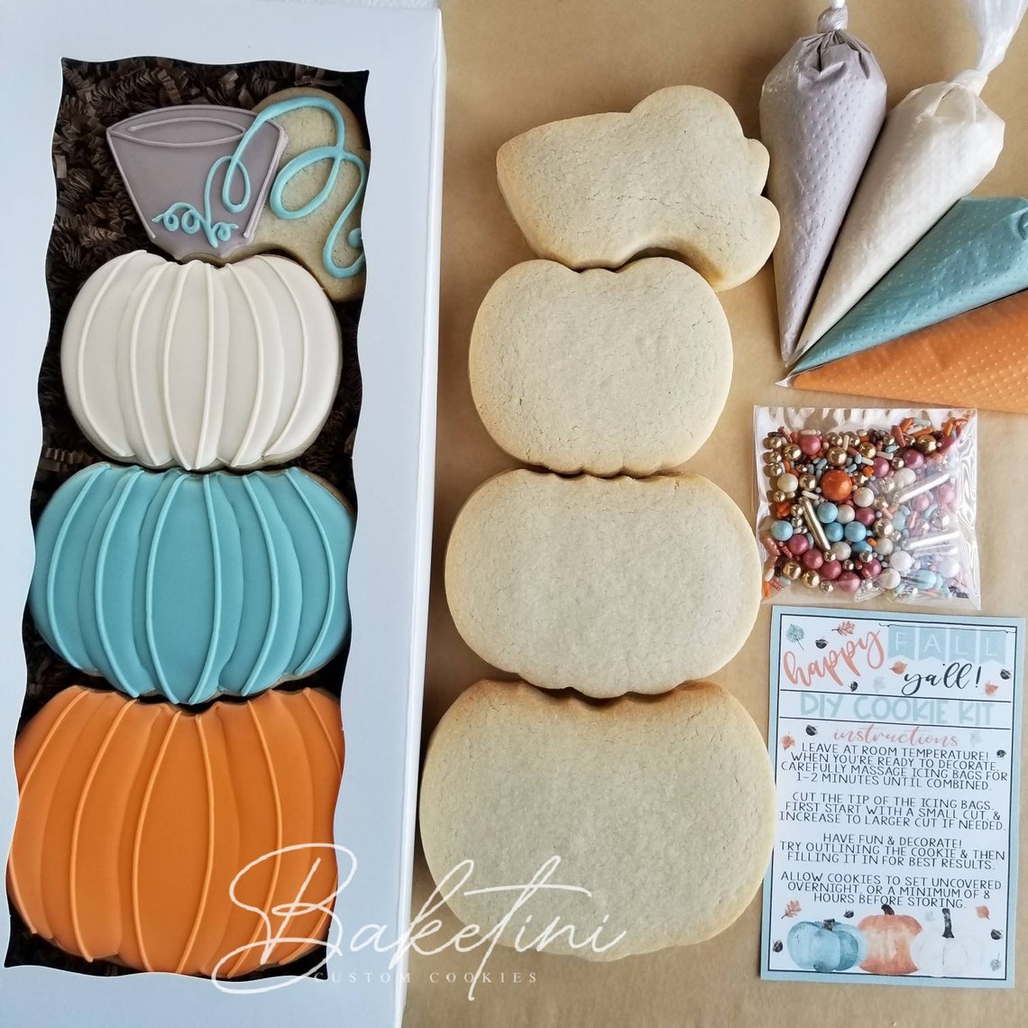 Stacked Pumpkin DIY Cookie Kit Decorate Your Own Fall - Etsy