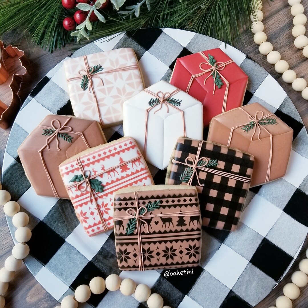 Little Present Cookies One Dozen Christmas Cookies Rustic Farmhouse ...