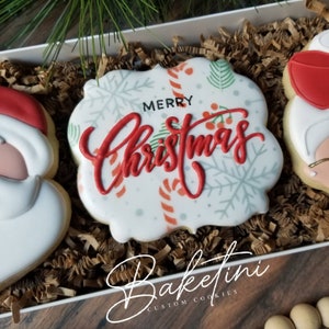 Merry Christmas 3pc Cookie Gift Set Holiday Gift Box Santa and Mrs ...