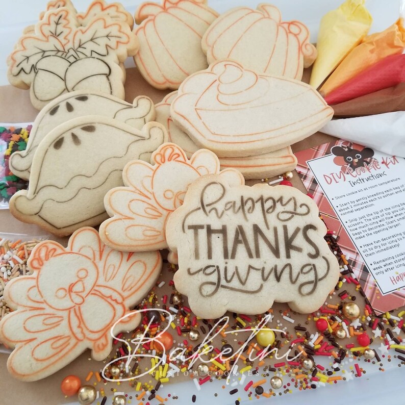 Thanksgiving DIY Cookie Kit Decorate Your Own Happy - Etsy