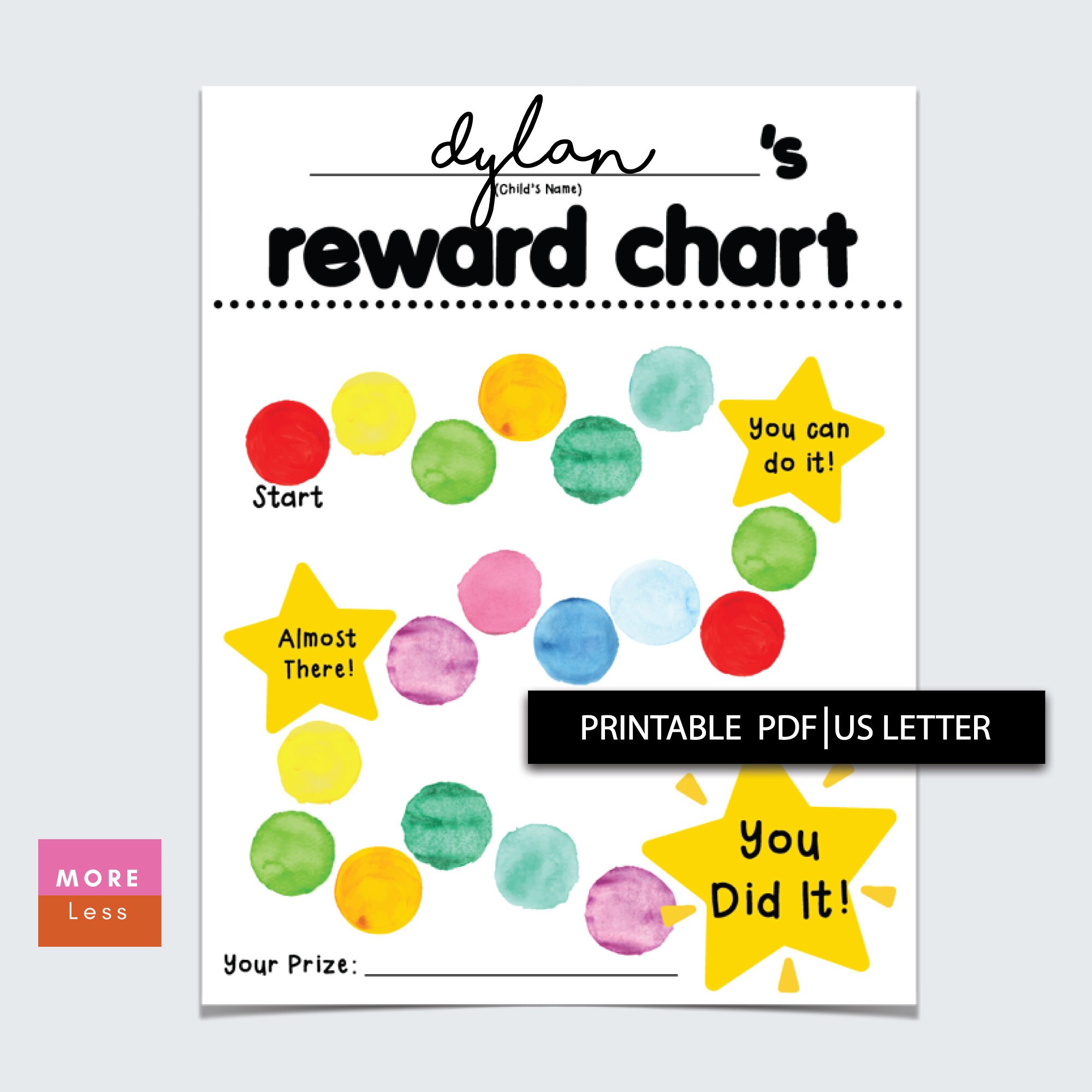 Kids Printable Reward Chart Children's PDF Behavior Chart, Goal Tracker ...