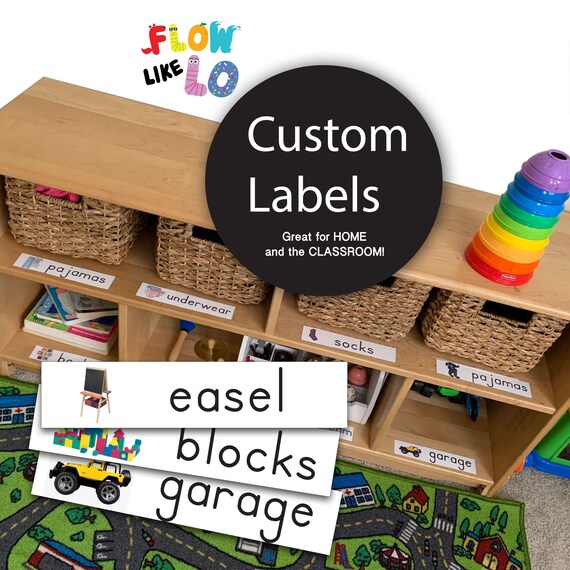 CUSTOM LABELS Kids Room Labels Classroom Labels Toy | Etsy