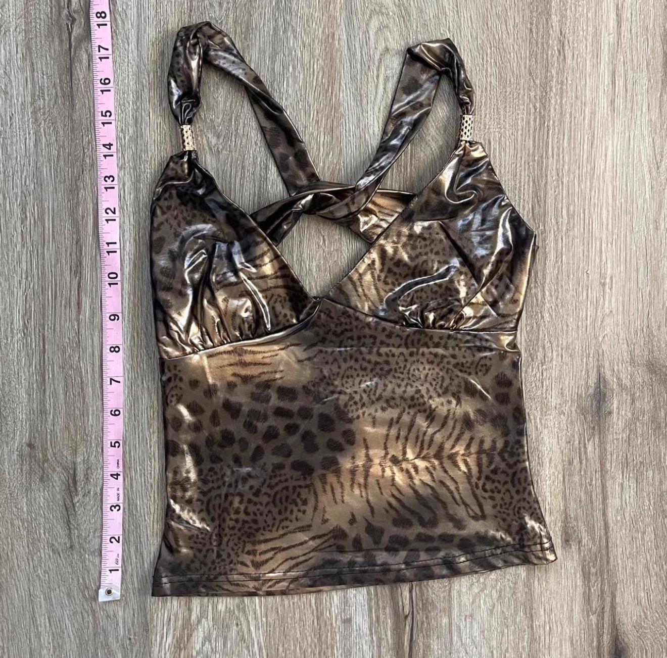 Chic Leopard Print Crop Top Beautiful Y2k Vintage Backless Gold ...