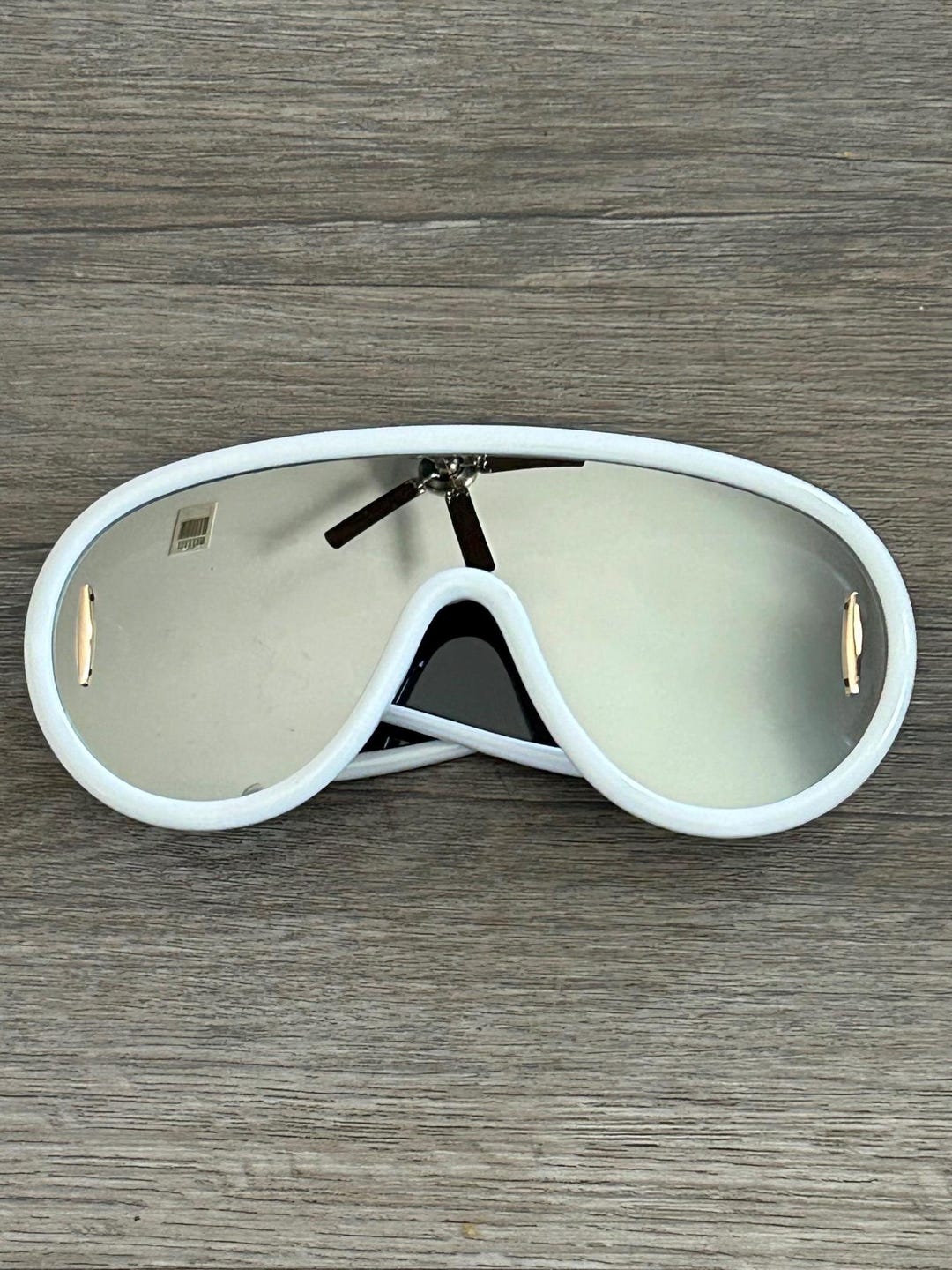 Oversized White Silver Wave Aviator Sunglasses Acetate Frame ...
