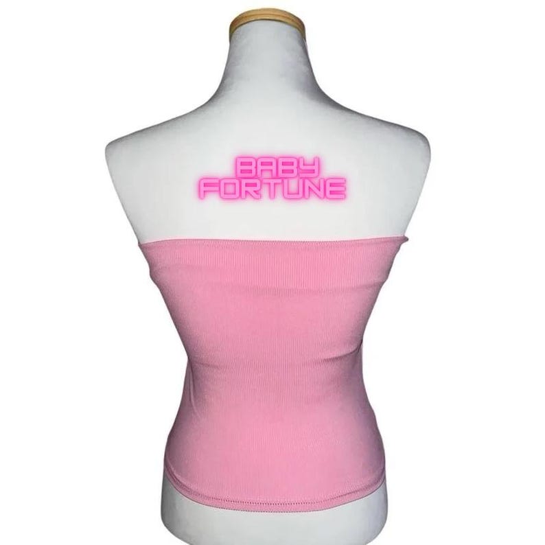 Pink Bebe Striped Tube Top Pink Bebe Rhinestones Y2K Rhinestone Crop ...