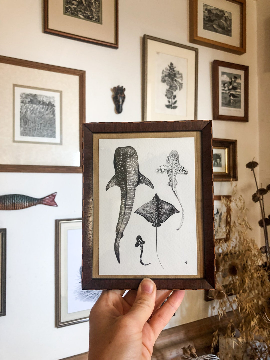 Shark Postcards, Black Ink Sharks, Watercolour Postcards, Whale Shark ...