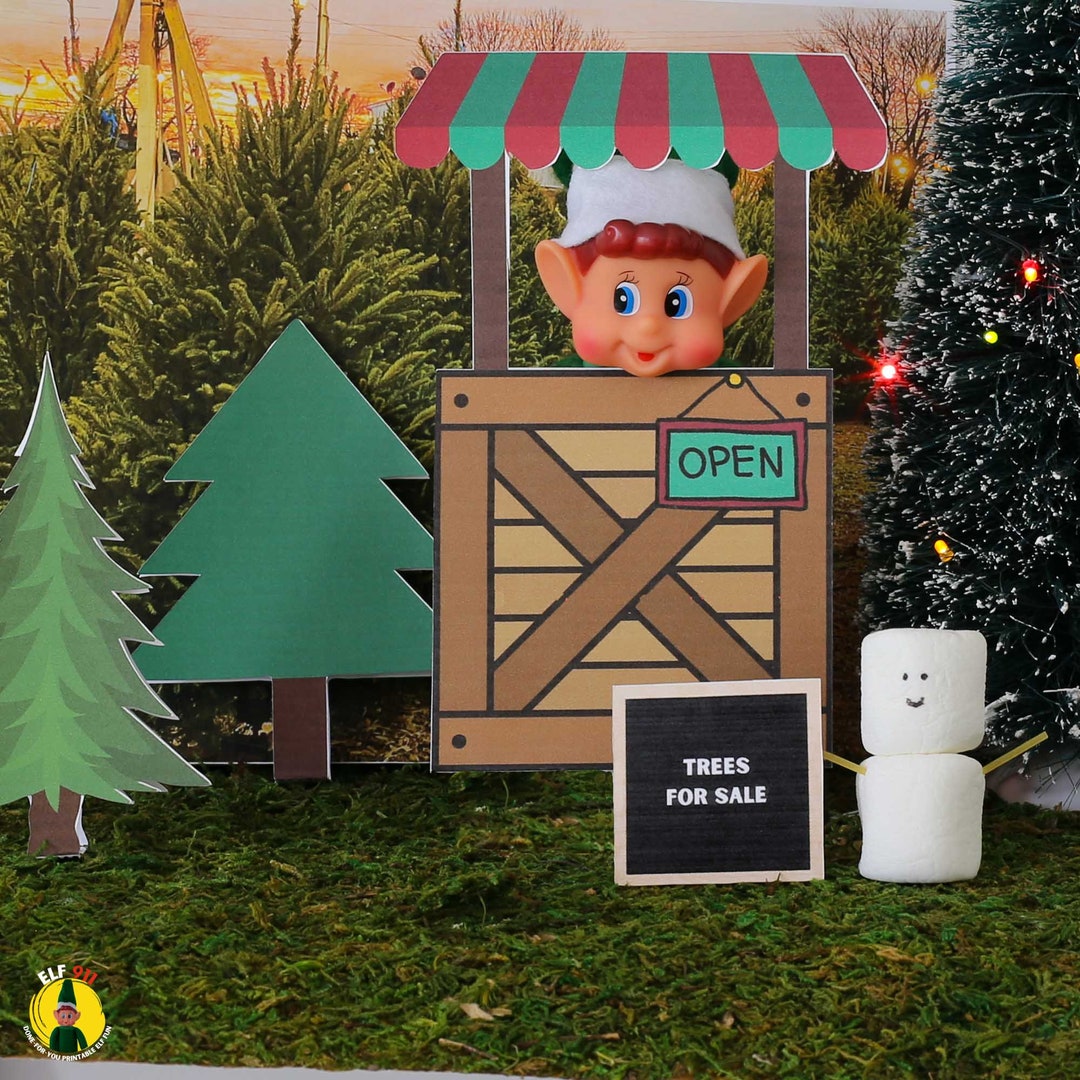Elf 911 Printable Christmas Tree Stand Set - Etsy