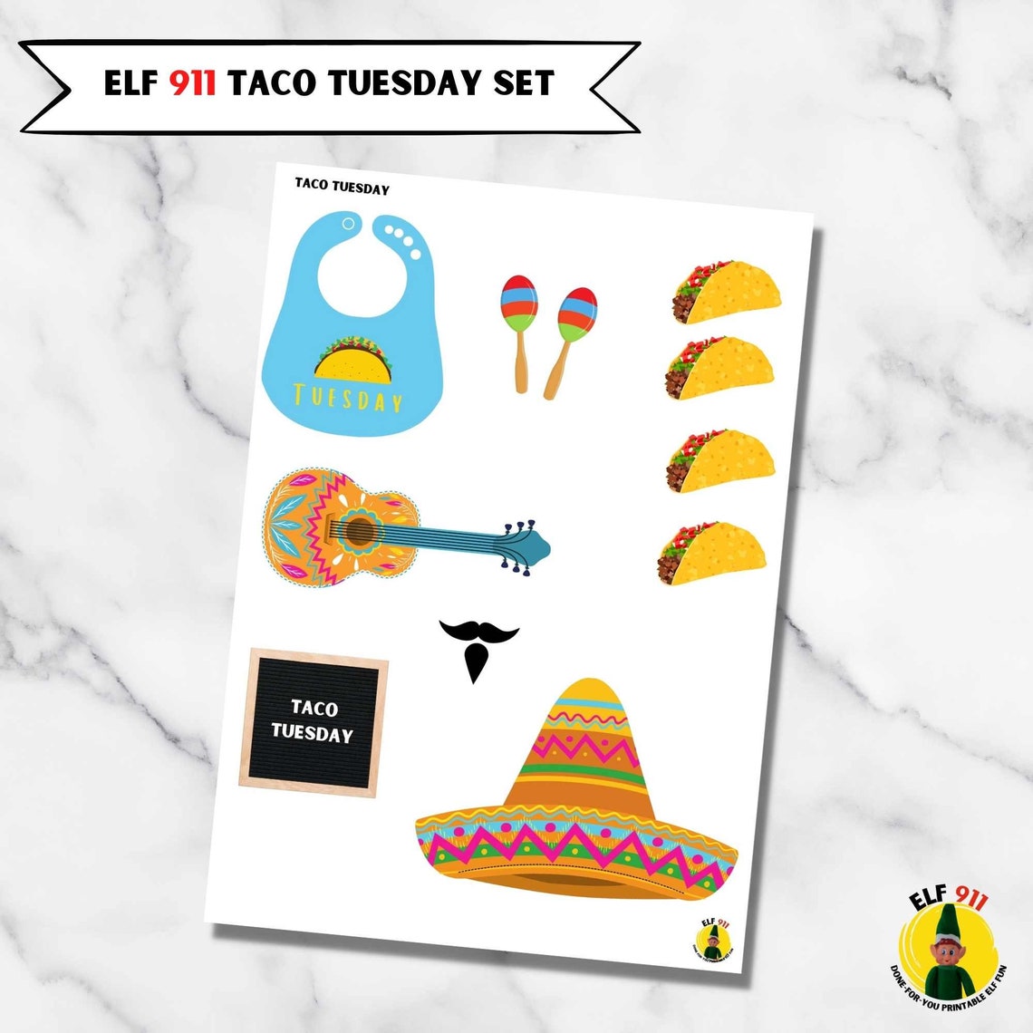 Elf 911 Printable Taco Tuesday Set - Etsy