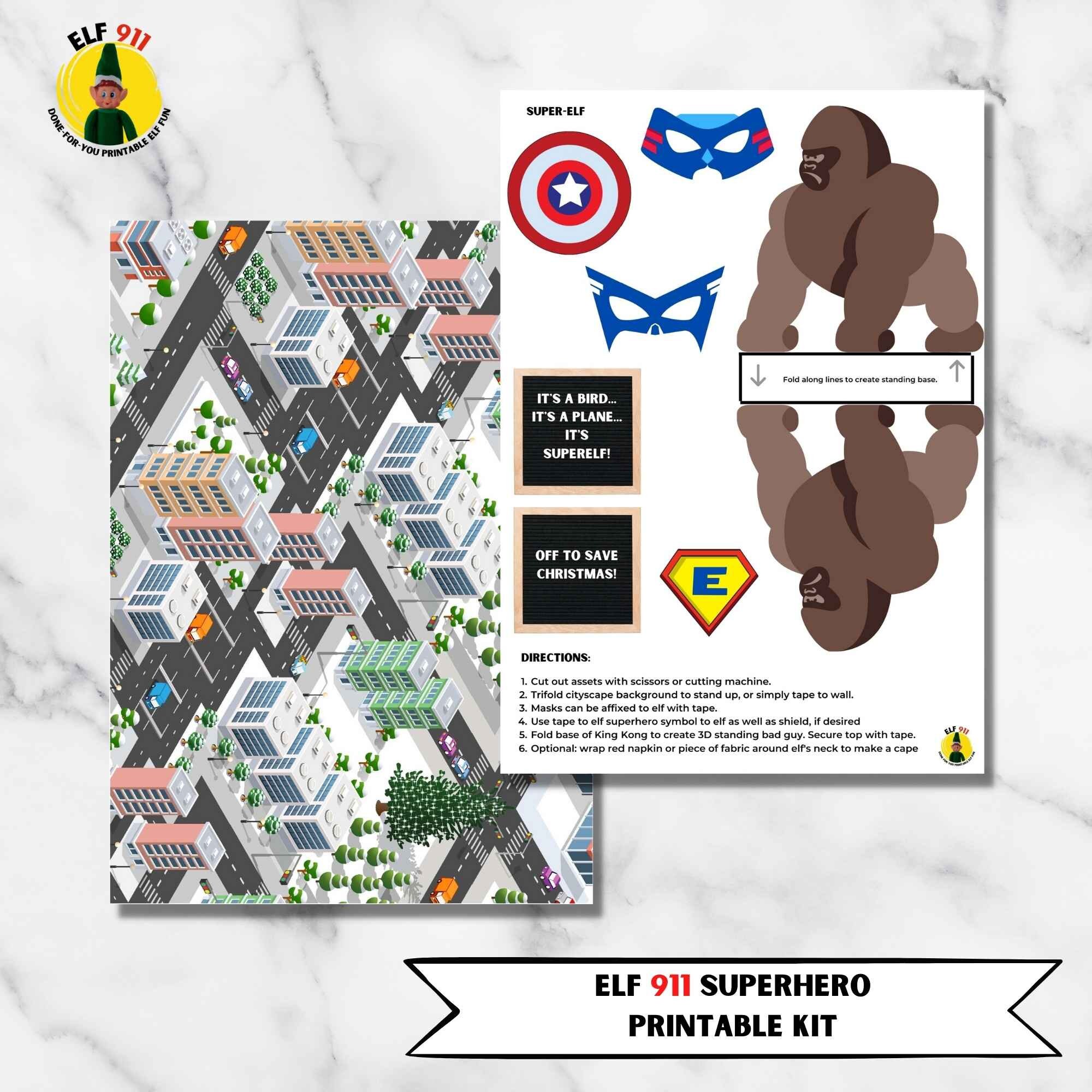 Elf 911 Printable Superhero Set - Etsy