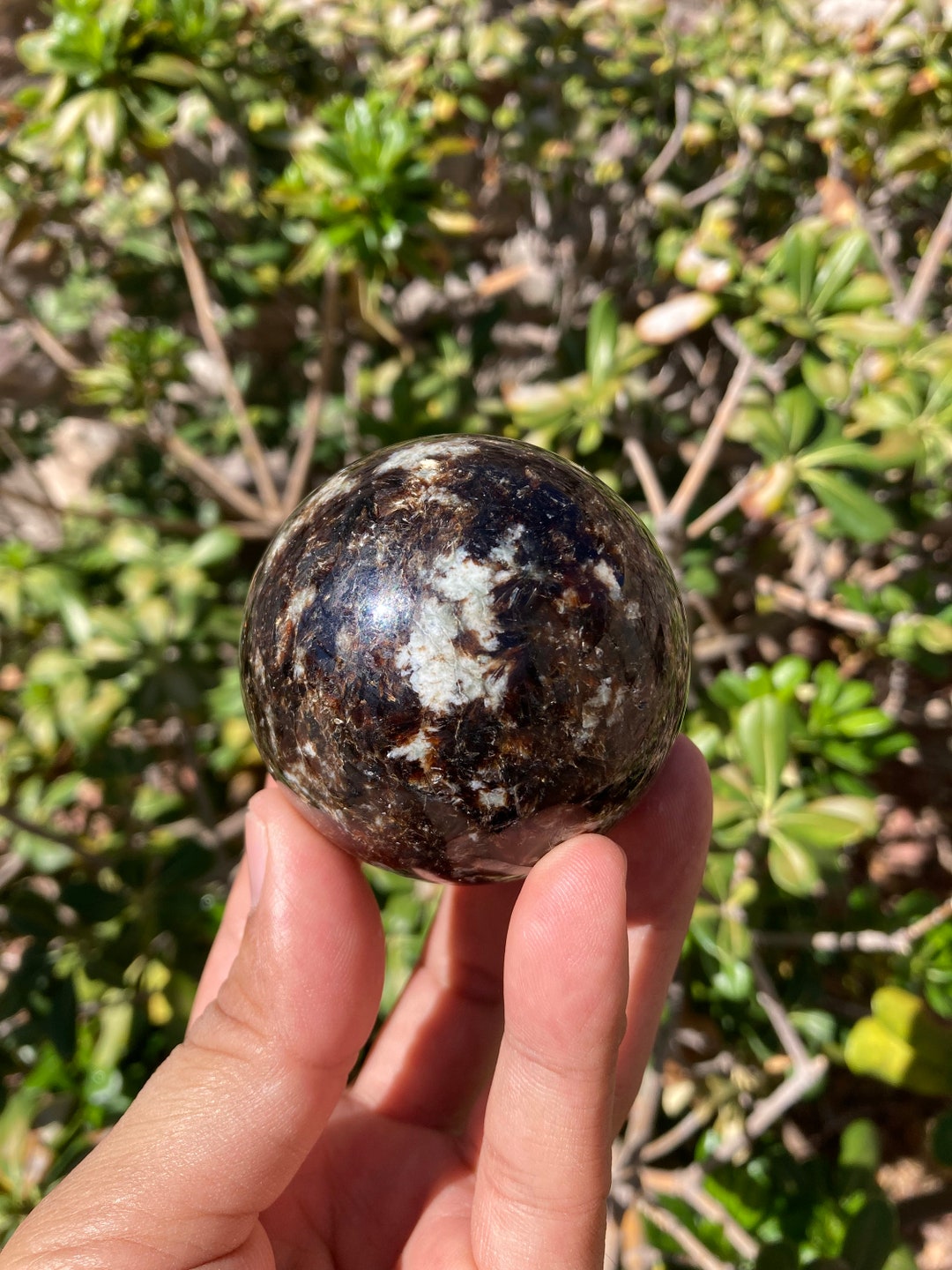 Black Biotite Mica Sphere | Biotite Mica Sphere | Black Mica | Black ...